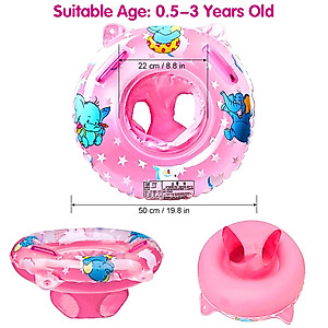 Walsai Baby Swimming Float, Inflatable Swimming Ring with Float Seat for 6 Months-6 Years Children (Pink)
