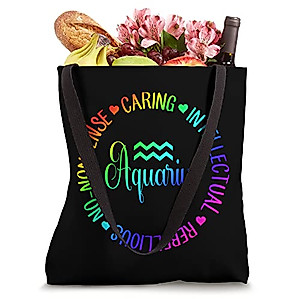 Rainbow Circle Personality Aquarius Zodiac Tote Bag