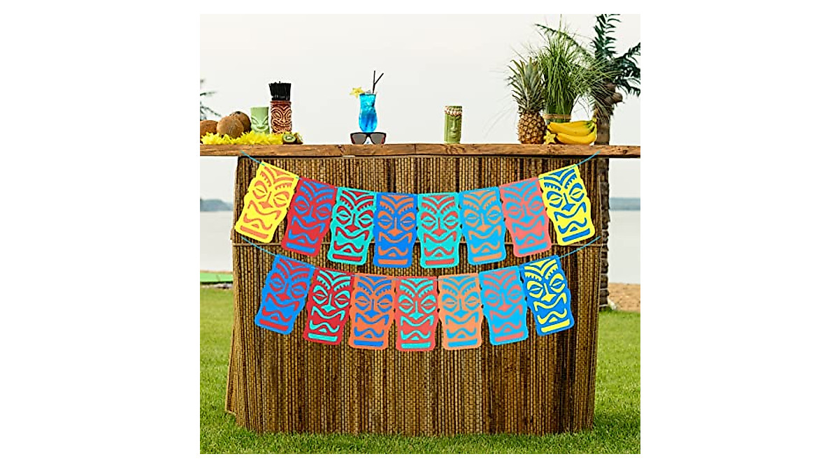 15 PCS Tiki Banner for Hawaiian Tropical Party Decor
