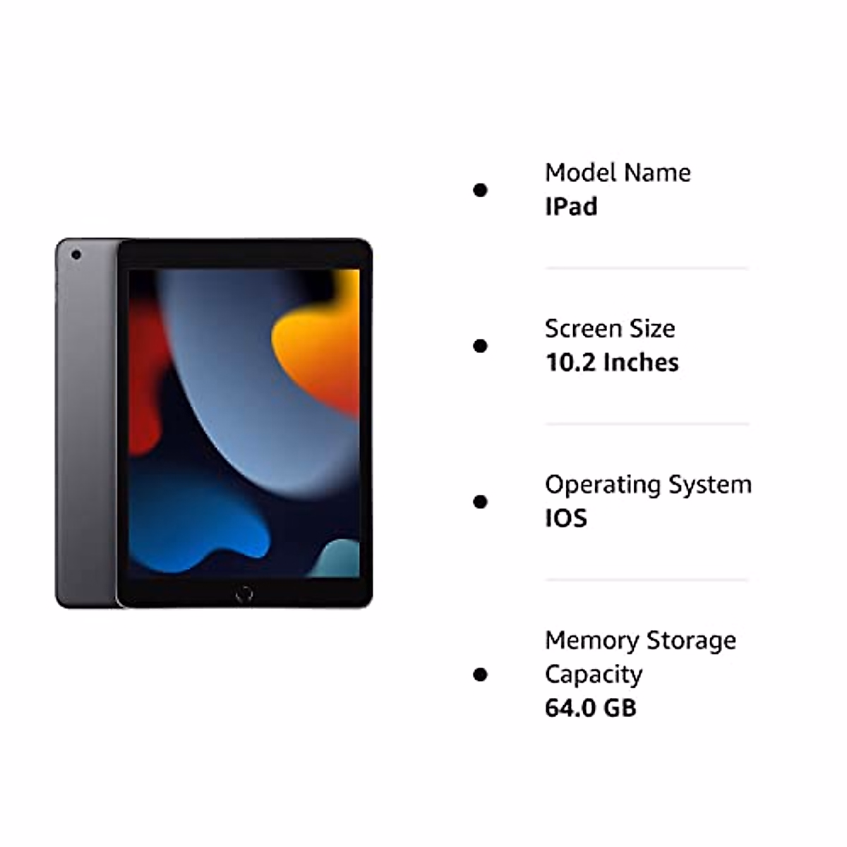 2021 Apple iPad (10.2-inch, Wi-Fi, 64GB) - Space Gray (Renewed)