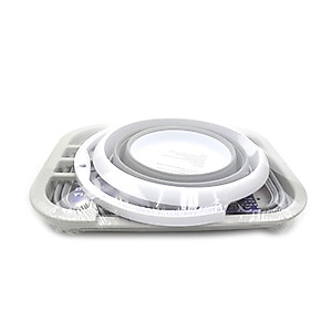 SAMMART 2pcs Kitchen & Outdoor Set : Collapsible Dish Drainer with Drainer Board & 5L Collapsible Plastic Bucket (2, Grey+Grey)