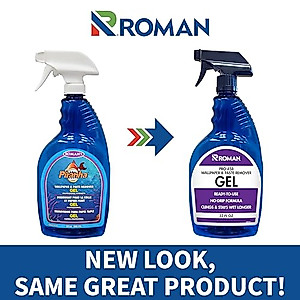 Roman Wallpaper Remover Gel Spray, Contractor Strength Wallpaper Stripper and Adhesive Remover, No Drip, Unscented, Non-Staining, Clear, PRO-458 (32 Ounce, 75 Sq. Ft.)