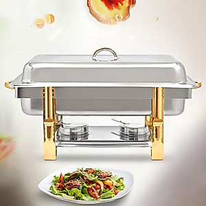 Chafing Dish Buffet Set, 9L Stainless Steel Buffet Servers and Warmers for Party Catering, Chafer Set with Water Pan, Chafing Fuel Holder