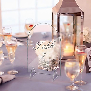 Wedding Table Numbers, MIUYFcai 28 pcs Acrylic Table Numbers for Wedding 4x6 Inch, Sign and Holder, Perfect for Wedding, Reception, Centerpiece Decoration, Event, Party