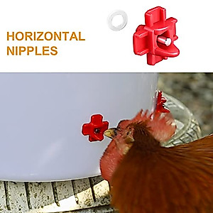 6 Chicken Water Cups and 6 Chicken Waterer Nipples with Drill Bit,Chicken Water Feeder Set,Automatic Filling Poultry Drinking Bowl for Chicken Duck Turkey Geese Quail