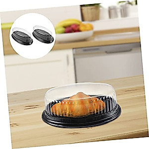 ULTECHNOVO 10pcs Packing Cake Box Disposable Cake Stand Mini Cake Boxes Mini Plastic Containers Plastic Cake Containers Plastic Cakes Box Mini Cheesecake Boxes Plastic Cake Box Gifts Cake Box