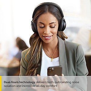 Jabra Evolve2 75 PC Wireless Headset with Charging Stand and 8-Mic Technology - Dual Foam Stereo Headphones with Advanced Active Noise Cancelling, USB-C Bluetooth Adapter and UC Compatibility - Black