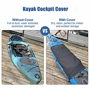 Explore Land Universal Kayak Cockpit Drape Waterproof Seal Cockpit Cover for Indoor and Outdoor 2 Pack - Large 60 x 29 inch, Black