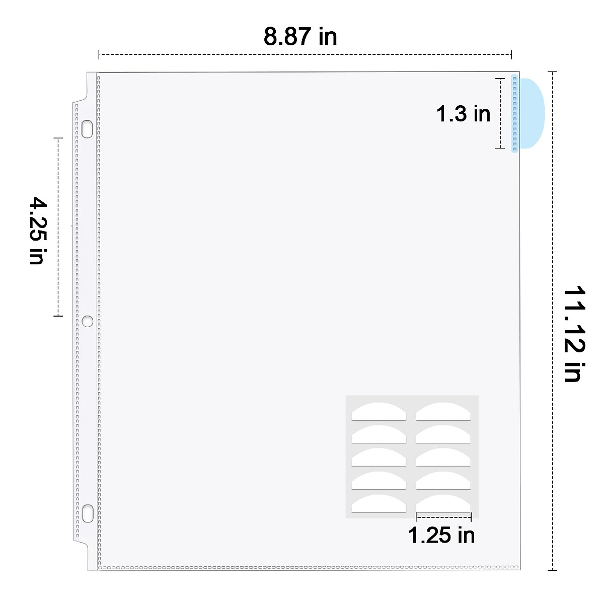 KTRIO 8 Tab Binder Dividers with Pockets for 3 Ring Binder, Insertable Index Page Divider Multicolor Tabs, Clear Plastic Sheet Protectors Paper Organizer, 2 Sets