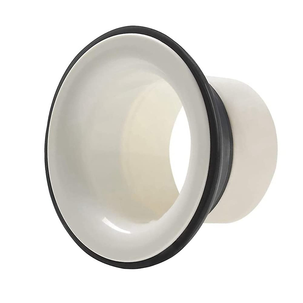 QONIA Drum Enhancer ABS Rubber Drum Enhancer with Black Port Hole Protector,Mic Hole Drum Head,White