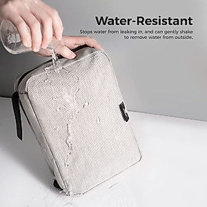 pack all Hanging Travel Toiletry Bag, Water Resistant Travel Bag, Portable Toiletry Shaver, Separation of Wet and Dry, for Women and Men (White)