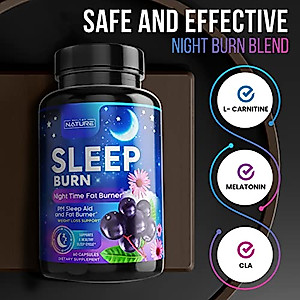Built by Nature Sleep Burn - Premium 2-in-1 PM Sleep Formula for Men and Women, Night Time Sleep Supplement to Support Sleep, Made in USA, 60 Capsules