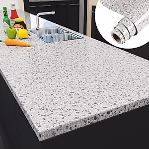 Yenhome 118"x30" Peel and Stick Countertops Marble Contact Paper for Countertops Waterproof Contact Paper for Bathroom Countertop Cabinet Glossy Granite Wallpaper Peel and Stick Kitchen Counter Covers