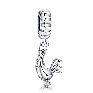 EVESCITY Many Fun Styles Sterling Silver Beads For Charm Bracelets ♥ Best Jewelry Gifts ♥ (Rooster Moana Cock)
