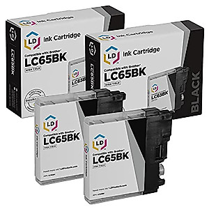 LD Compatible Ink Cartridge Replacement for Brother LC65BK High Yield (Black, 2-Pack)