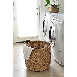 KOUBOO 1060091 Handwoven Decorative Storage Basket, X-Large, 20" x 20" x 22", Twisted Sea Grass