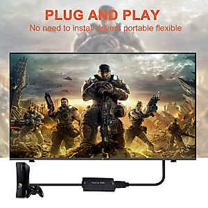 ZUZONG Xbox 360 to HDMI Converter, HD Link Cable for Xbox 360, Xbox 360 to HDMI Support 720P, Compatible with Xbox 360 and Xbox 360 Slim.