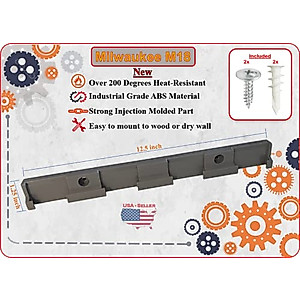 Battery Holder for 4x Milwaukee 18V Batteries | M18 Battery Holder Milwaukee | Battery Storage for Milwaukee 18V | Wall Mount for Milwaukee M18 Batteries