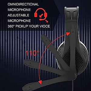 Wired Headphone,3.5mm Jack Over Ear Headphone with Microphone Noise Canceling Student