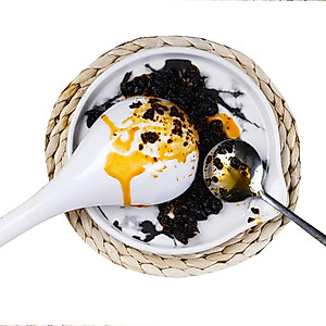 Spoon Rest,5.5 Inches Marble Spoon Holder，Ceramic Spoon Rest for Kitchen,Cooking Spoon Holder for Kitchen Counter/Stove Top/Dining Table Modern Farmhouse Decorative-By KITGUARD (white)