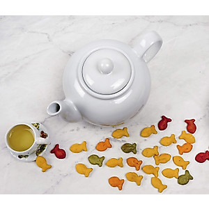 RSVP International Stoneware Teapot Collection, Microwave and Dishwasher Safe, 16 oz, White