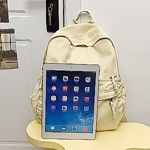 Juoxeepy Canvas Backpack Laptop Backpack for Women Men Grunge Aesthetic Backpack Lightweight Classic Backpack Vintage Travel Daypack