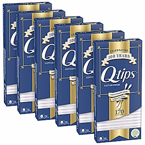 Q-tips Cotton Swabs 170 Count 5-Pack – Original Cotton Swabs with Soft Tips, Makeup Tools, Beauty, Personal Care & Household Essentials