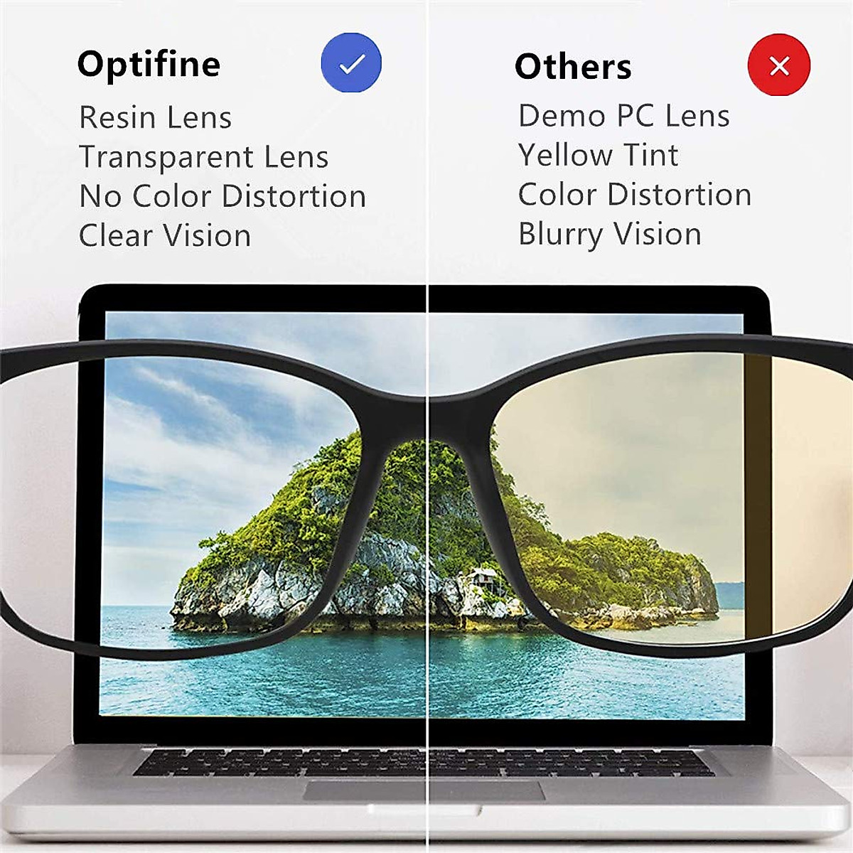 Optifine Blue Light Blocking Reading Glasses Women Men Rectangle Eyeglasses Frame Computer Magnification Reader Matt Brown +0.25