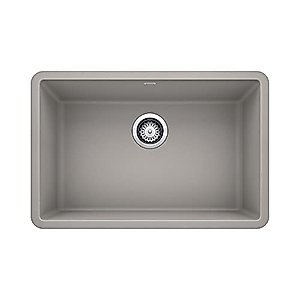 BLANCO, Concrete Gray 442890 PRECIS SILGRANIT Single Bowl Undermount Kitchen Sink