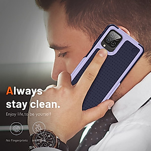 Jeylly for Samsung Galaxy A12 Case, Samsung A12 Phone Case with Screen Protector [2 Pack], Heavy-Duty Tough Rugged Slim Shockproof Protective Case for Samsung Galaxy A12/M12, Light Purple