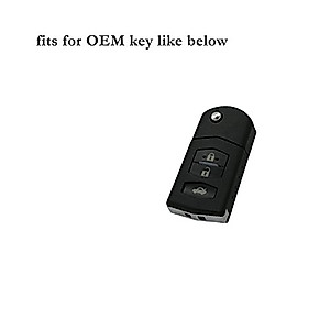 SEGADEN Silicone Cover Protector Case Holder Skin Jacket Compatible with MAZDA 3 Button Flip Remote Key Fob CV9530 Light Green