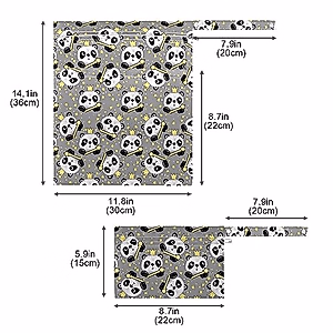 SDMKA 2Pcs Wet Dry Bag for Baby Cloth Diapers Cute Panda Reusable Waterproof Wet Bag with Two Zippered Pockets for Travel Beach Pool