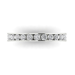 Clara Pucci 0.39 ct Round Cut Clear Simulated Diamond 14k White Gold Stackable Wedding Engagement Promise anniversary Band Sz 10