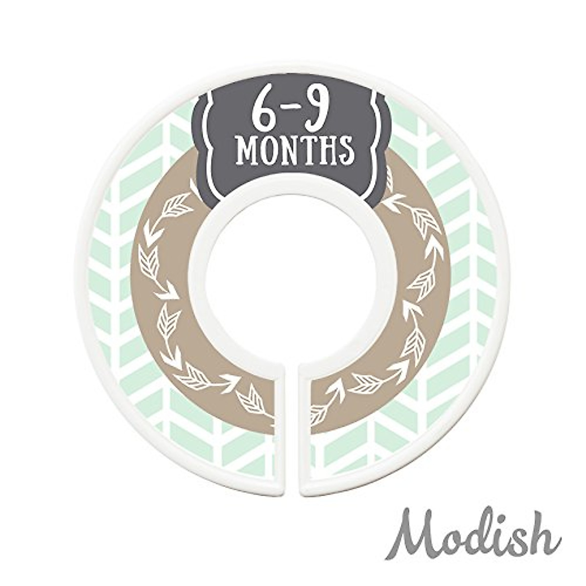 Modish Labels Baby Clothes Size Dividers, Baby Closet Organizers, Closet Size Dividers, Baby Closet Organizers, Clothes Organizer, Neutral, Boy, Girl, Woodland, Arrows, Nordic, Boho, Tan, Mint (Baby)