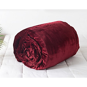 Madhu International Wine Red Velvet Duvet Cover - Made of Premium Rayon Velvet - Twin Size Duvet and Pillow Cover Set of 3 - Luxury Boho Bedding - UO Comforter Cover Quilt - 68 inches x 90 inch