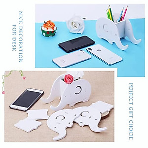 COOLOO Pencil Holder Cell Phone Stand, Cute Elephant Office Accessories Tablet Desk Bracket Compatible, Desk Decoration Multifunctional Stationery Box