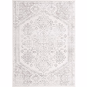 Unique Loom Oxford Collection Area Rug - Radcliffe (9' x 12' Rectangle, Cream/ Ivory)