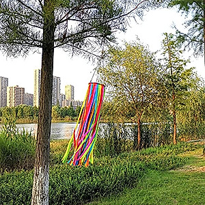 Satin Ribbon Windsock Streamer, Outdoor Decorations for Your Patio, Garden, Yard, Dock and Camper, 49-Inch, WS49-XZH
