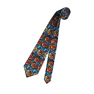 GUIVUPP Beauty and Beast Fairytale Glass Tie Funny Fashion Wide Novelty Neck Ties For Men Teen Gift, One Size