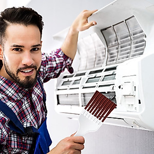 Boao 3 Pieces Air Conditioner Condenser Fin Cleaning Brush, Stainless Steel Air Conditioner Fin Cleaner, Refrigerator Coil Cleaning Whisk Brush (Classic)