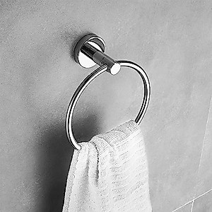 WEIKO Chrome Toilet Paper Holder Towel Ring,Bathroom Hardware Set,Hand Towel Holder Wall Mount Tissue Roll Holder with Double Post Bath Accessories SUS304 Stainless Steel 2pc