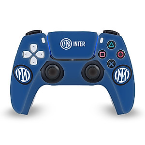 Head Case Designs Officially Licensed Inter Milan Logo Badge Vinyl Faceplate Sticker Gaming Skin Decal Cover Compatible With Sony PlayStation 5 PS5 DualSense Controller