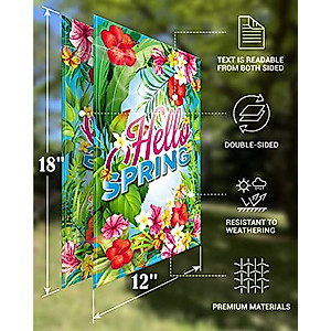 BP&Q Seasonal Garden Flags 12x18 Double Sided Set of 12 - Outdoor Garden Flag Set Holiday Decorations for All Seasons - Small Yard Flags for Outside with Anti-Wind Clip and Stopper