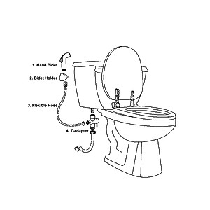 Bidet T Valve,T Valve Adapter for Bidet with Shut-off Value,Bidet Adapter for Toilet 7/8" x 7/8" x 1/2", T Adapter for Hand Held,Chrome Finish