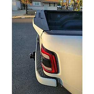 HECASA Air Design Tailgate Spoiler Compatible with 2009-2021 Dodge Ram Classic 1500 2500 3500 Replacement for #CH06A16 Black Cap Molding Top Protector