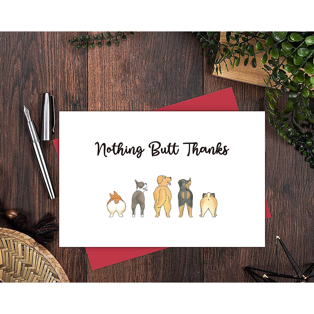 Kirynurd Nothing Butt Thanks, Cute Funny Thank You Card, Thanks Card for Anyone, Thanksgiving Day Card