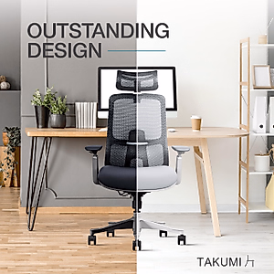 Takumi Ergonomic Office Chair Reclining High Back Mesh Chair, Home Office Desk Chairs with Wheels, Ergonomic Chair, Mesh Office Chairs with Lumbar Support, Best Office Chairs for Long Hours!