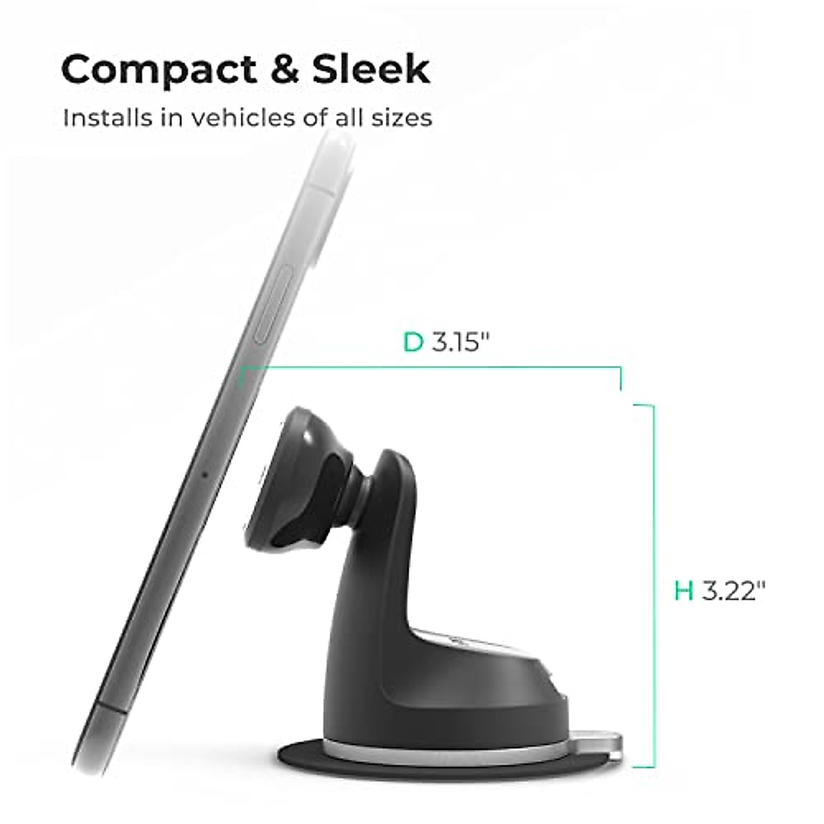 iOttie iTap 2 Magnetic Dashboard Car Mount Holder || Cradle for Samsung Galaxy S22, Google Pixel 7, Motorola Moto G, OnePlus 10, Sony Xperia & Other Android Smartphones