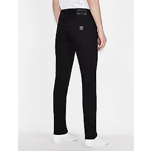 A | X ARMANI EXCHANGE Men's 5 Pocket Slim, Black Stretch Bull Denim