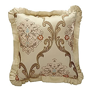 Chic Home - CS4610-AN 9 Piece Aubrey Decorator Upholstery Comforter Set and Pillows Ensemble, King, Beige